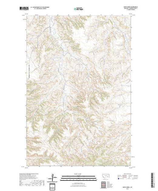 US Topo 7.5-minute map for Smith Creek MT – American Map Store