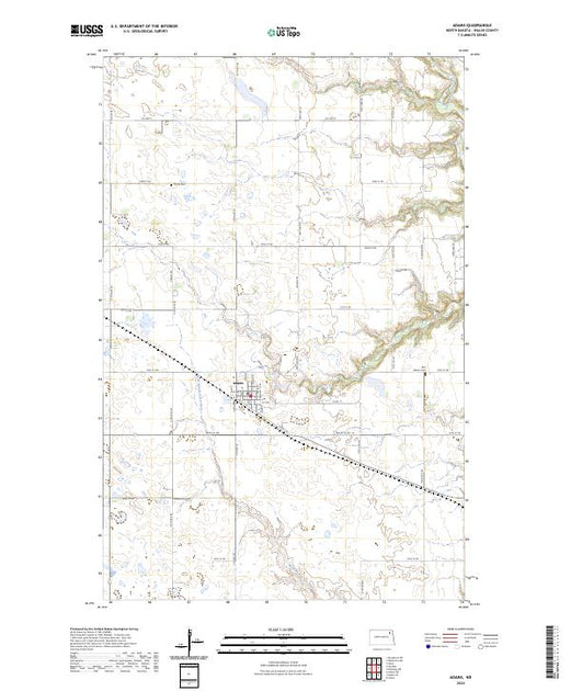 US Topo 7.5-minute map for Adams ND – American Map Store
