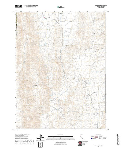US Topo 7.5-minute map for Granite Peak NVCA – American Map Store