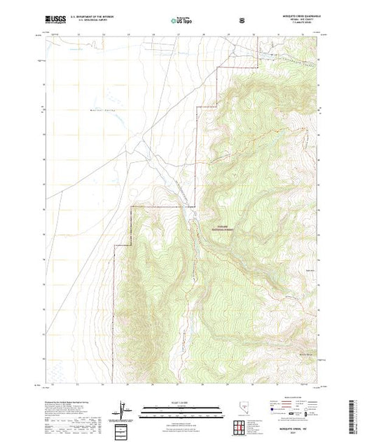 US Topo 7.5-minute map for Mosquito Creek NV – American Map Store