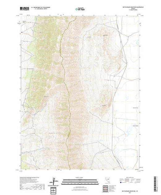 US Topo 7.5-minute map for Rattlesnake Mountain NV – American Map Store