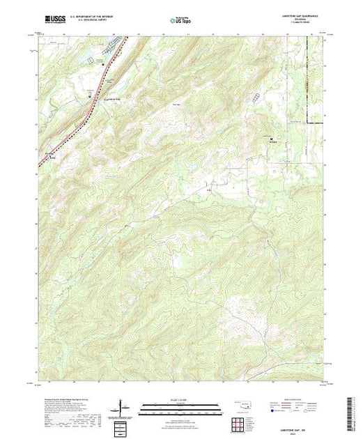 US Topo 7.5-minute map for Limestone Gap OK – American Map Store