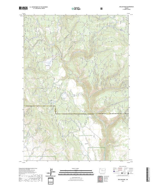 US Topo 7.5-minute map for Dollar Basin OR – American Map Store