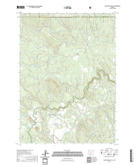 US Topo 7.5-minute map for Silver Dollar Flat OR – American Map Store