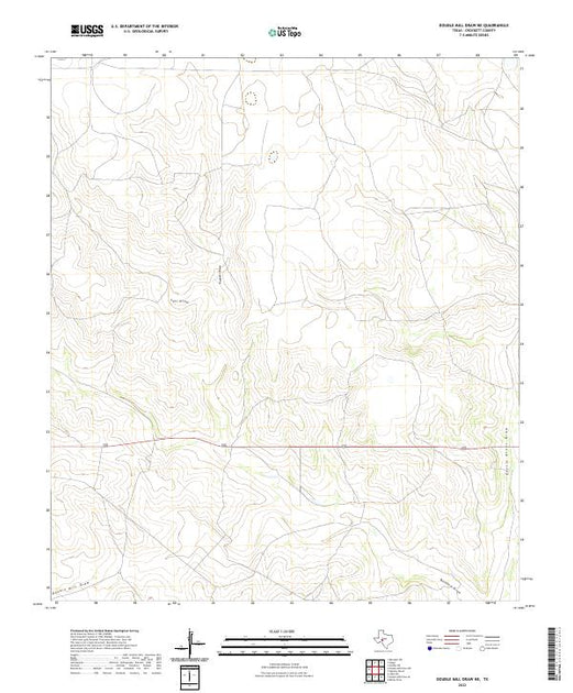 US Topo 7.5-minute map for Double Mill Draw NE TX – American Map Store