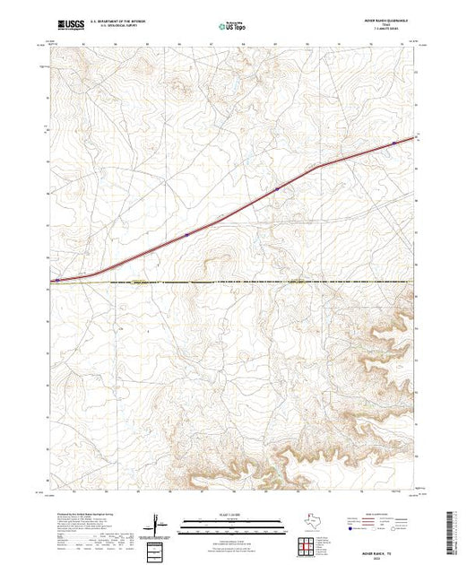 US Topo 7.5-minute map for Moser Ranch TX – American Map Store