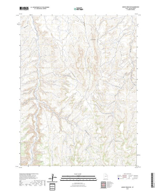 US Topo 7.5-minute map for Agency Draw NW UT – American Map Store