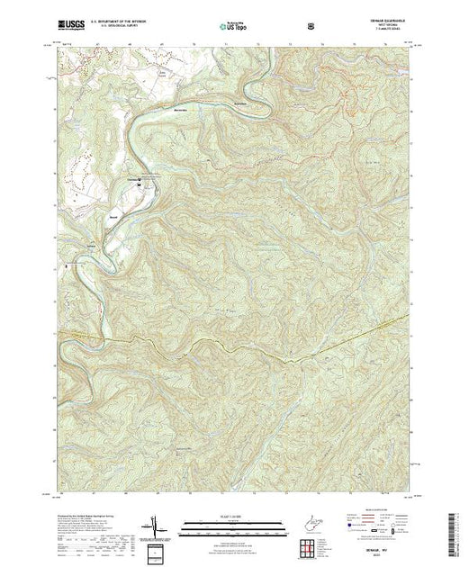 US Topo 7.5-minute map for Denmar WV – American Map Store