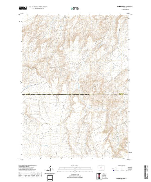 USGS US Topo 7.5-minute map for Bear Mountain WY 2021 – American Map Store
