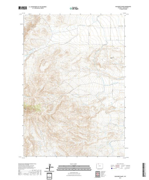 USGS US Topo 7.5-minute map for Eaglenest Basin WY 2021 – American Map Store