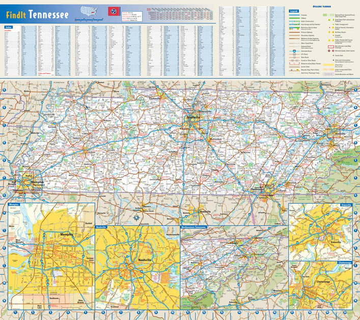 Tennessee Wall Map by Globe Turner – American Map Store