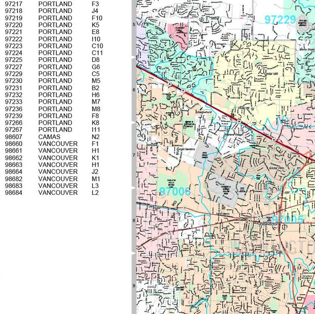 Portland Zip Code Map Portland Zip Code Map