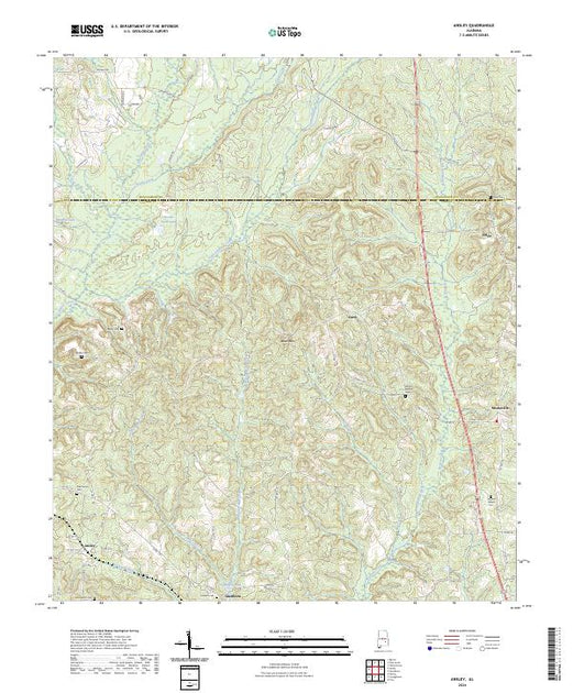 US Topo 7.5-minute map for Ansley AL – American Map Store