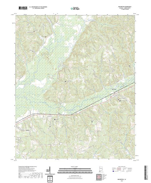 US Topo 7.5-minute map for Beaverton AL – American Map Store