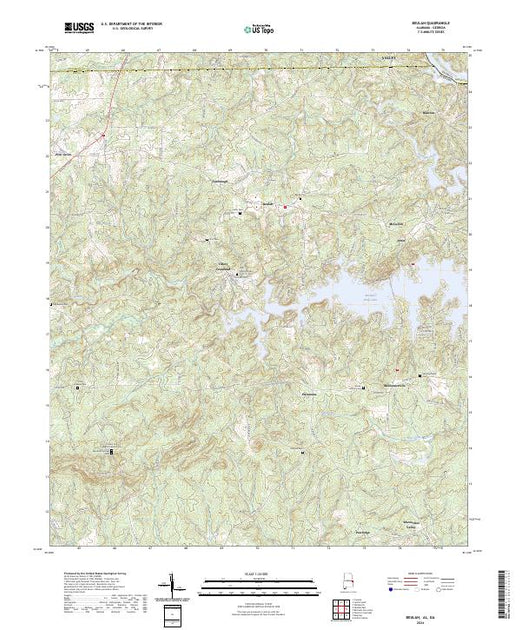 US Topo 7.5-minute map for Beulah ALGA – American Map Store