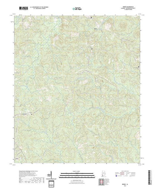 US Topo 7.5-minute map for Bigbee AL – American Map Store