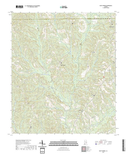 US Topo 7.5-minute map for Bluff Springs AL – American Map Store