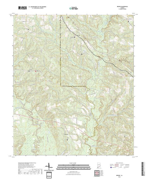 US Topo 7.5-minute map for Brooks AL – American Map Store