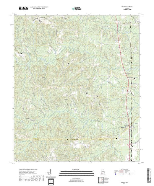 US Topo 7.5-minute map for Calvert AL – American Map Store