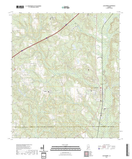 US Topo 7.5-minute map for Castleberry AL – American Map Store