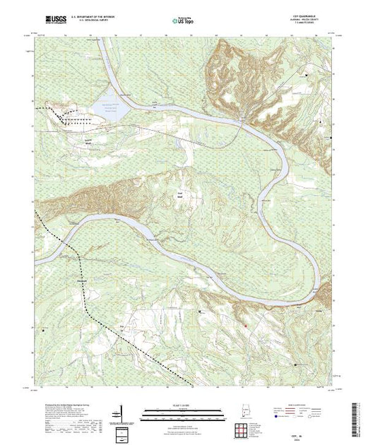 US Topo 7.5-minute map for Coy AL – American Map Store