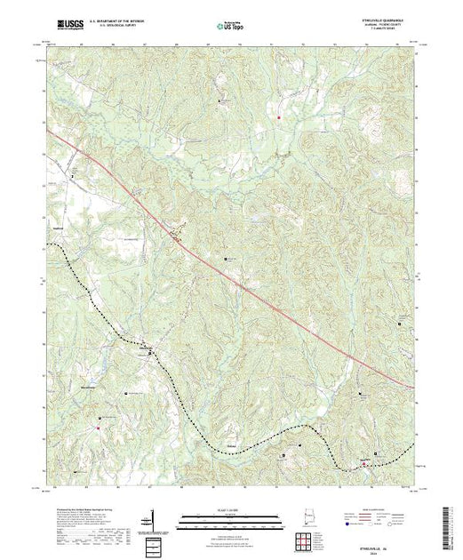 US Topo 7.5-minute map for Ethelsville AL – American Map Store