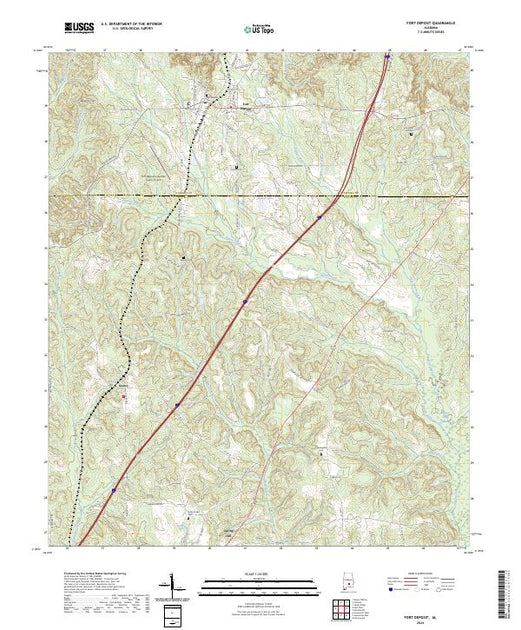 US Topo 7.5-minute map for Fort Deposit AL – American Map Store