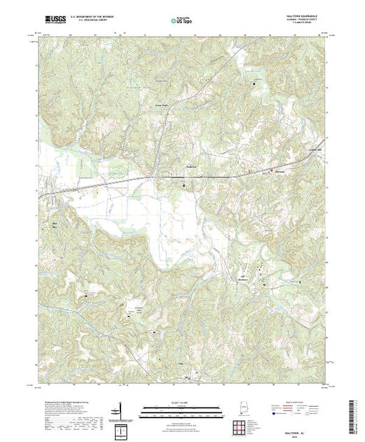 US Topo 7.5-minute map for Halltown AL – American Map Store