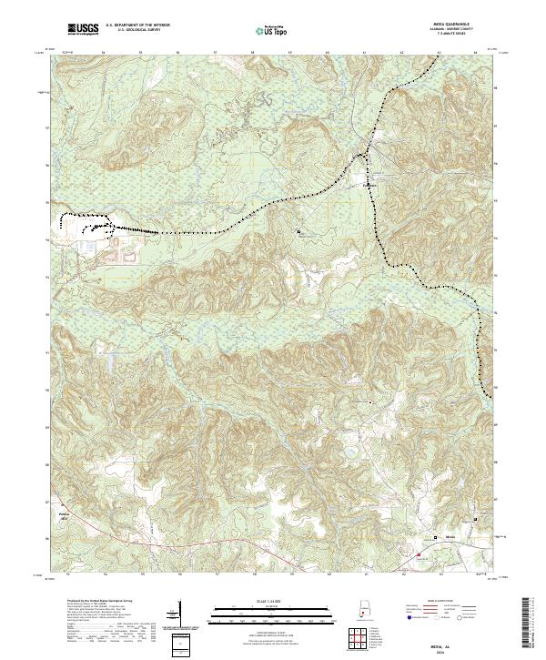 US Topo 7.5-minute map for Mexia AL – American Map Store