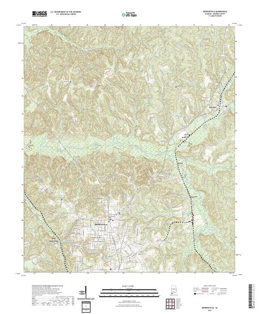 US Topo 7.5-minute map for Monroeville AL – American Map Store