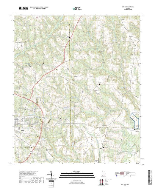 US Topo 7.5-minute map for Opp East AL – American Map Store