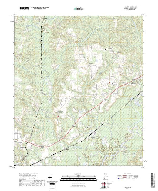 US Topo 7.5-minute map for Pollard AL – American Map Store