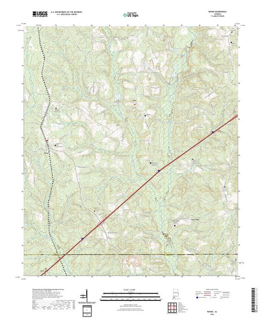 US Topo 7.5-minute map for Range AL – American Map Store