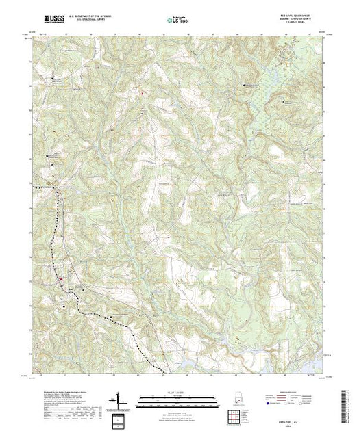 US Topo 7.5-minute map for Red Level AL – American Map Store