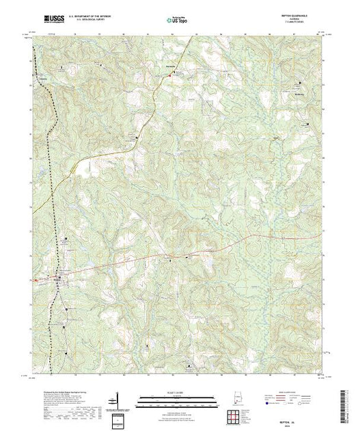 US Topo 7.5-minute map for Repton AL – American Map Store