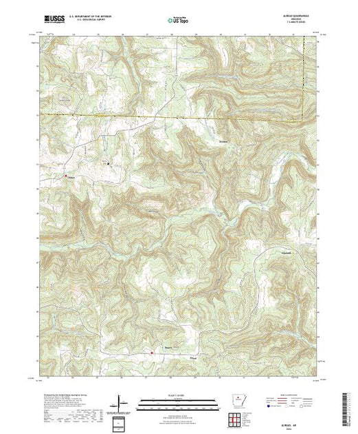 US Topo 7.5-minute map for Alread AR – American Map Store