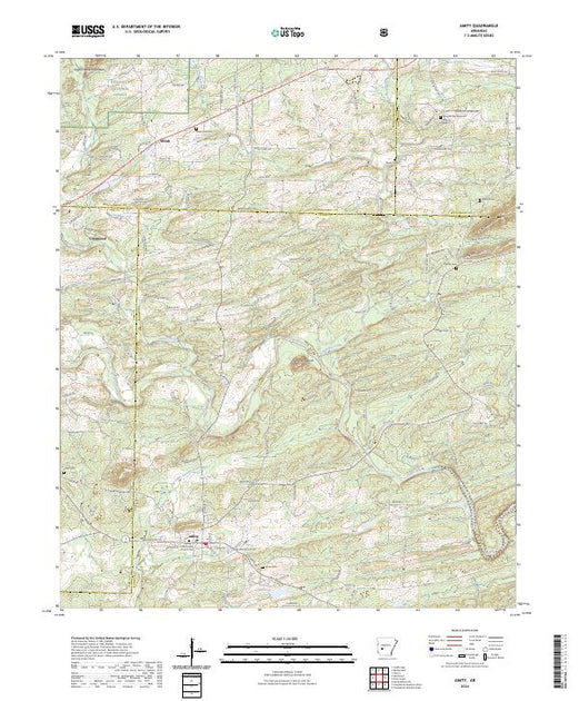 US Topo 7.5-minute map for Amity AR – American Map Store