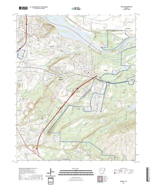 US Topo 7.5-minute map for Barling AR – American Map Store
