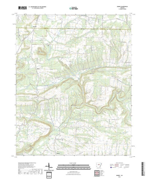 US Topo 7.5-minute map for Barney AR – American Map Store