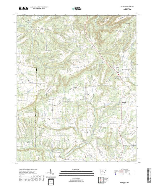 US Topo 7.5-minute map for Bee Branch AR – American Map Store