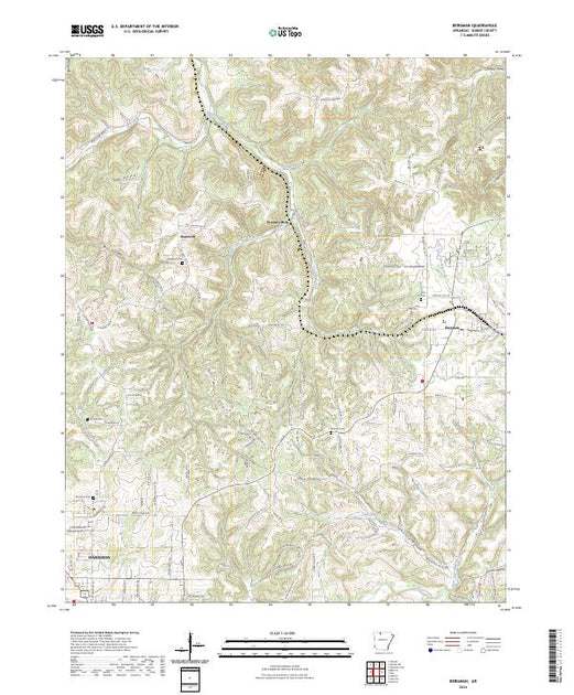 US Topo 7.5-minute map for Bergman AR – American Map Store