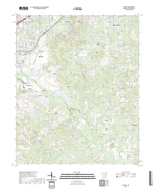 US Topo 7.5-minute map for Bryant AR – American Map Store