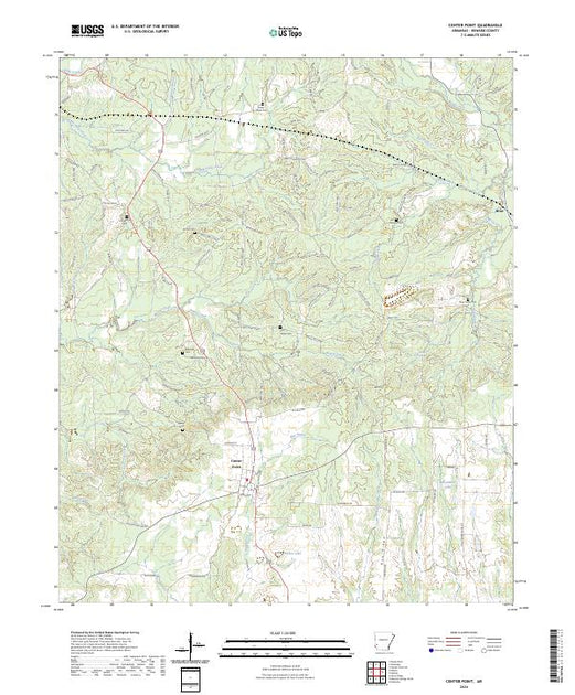 US Topo 7.5-minute map for Center Point AR – American Map Store