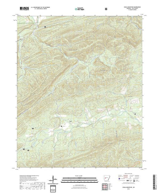 US Topo 7.5-minute map for Chula Mountain AR – American Map Store