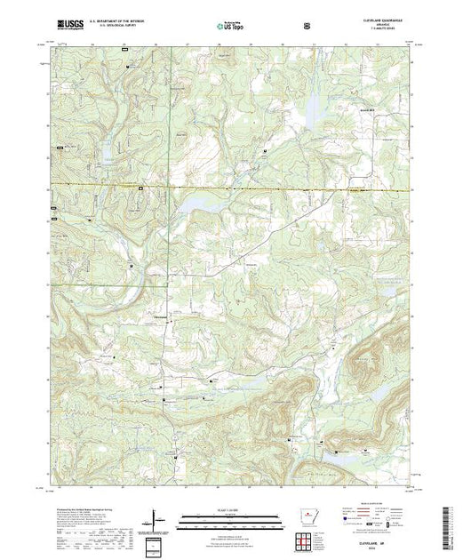 US Topo 7.5-minute map for Cleveland AR – American Map Store