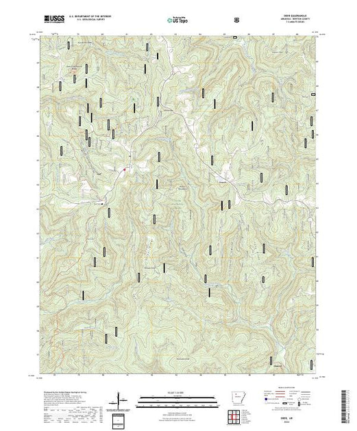 US Topo 7.5-minute map for Deer AR – American Map Store