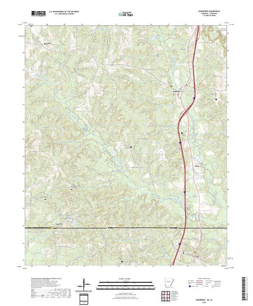 US Topo 7.5-minute map for Doddridge ARLA – American Map Store