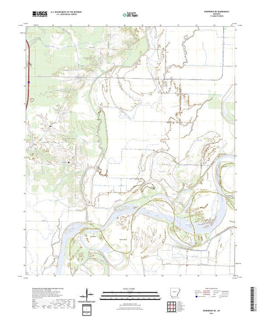 US Topo 7.5-minute map for Doddridge NE AR – American Map Store