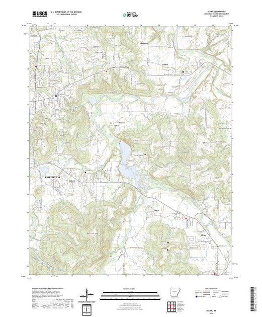 US Topo 7.5-minute map for Elkins AR – American Map Store