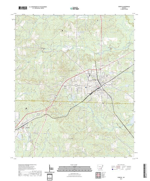 US Topo 7.5-minute map for Fordyce AR – American Map Store
